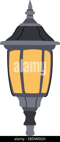lighting exterior lamp cartoon vector illustration Stock Vector Image ...