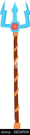 artifact trident magic cartoon vector illustration Stock Vector Image ...