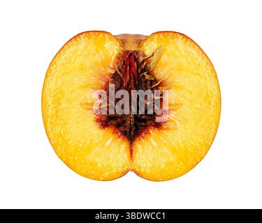 fresh juicy cut peach on steel plate Stock Photo - Alamy