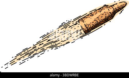 trajectory bullet flying sketch hand drawn vector Stock Vector Image ...