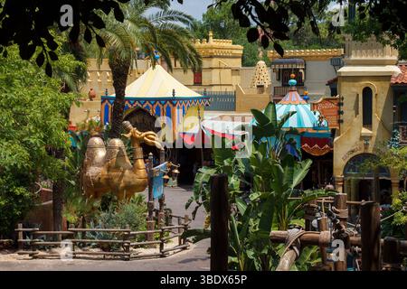 The Aladdin camel and the buildings in Adventureland, Magic Kingdom ...