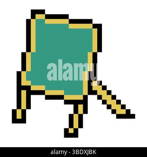 Blackboard with pixel art isolated on white background Stock Vector ...