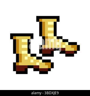 vector pixel art cowboy boot isolated cartoon Stock Vector Image & Art ...