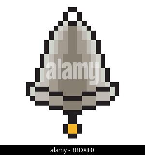 Christmas bell pixel art. 8 bit Christmas and New Year illustration ...