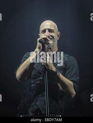 Alexander Wesselsky, singer of Eisbrecher live on Kaltfront Tour 2025 ...