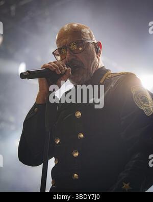 Alexander Wesselsky, singer of Eisbrecher live on Kaltfront Tour 2025 ...
