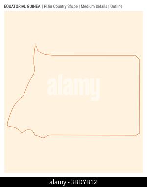 Equatorial Guinea - plain country shape. Low, medium and high detailed ...