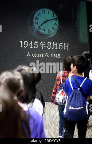 photo of a clock that stopped at the time of the atomic bomb explosion ...