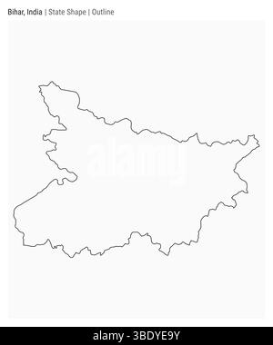 Bihar, India. Simple vector map. State shape. Solid style. Border of ...
