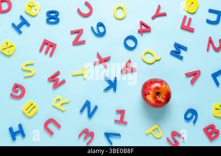 Education concept by School lettering with colorful wooden letters ...