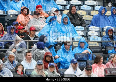 Fans watch the fourth inning of a baseball game between the Boston Red ...