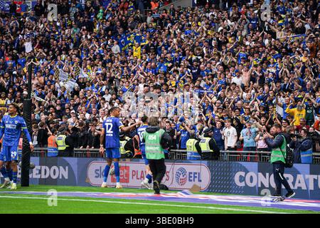 Walsall fans celebrate their win during the Sky Bet League 2 match ...
