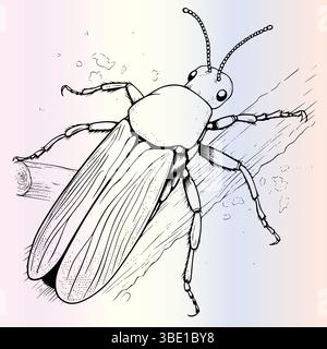 Woodworm Coloring Page For Kids Stock Vector Image & Art - Alamy