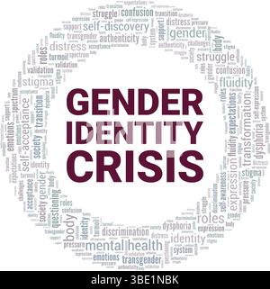 Gender Identity Crisis word cloud conceptual design isolated on white ...