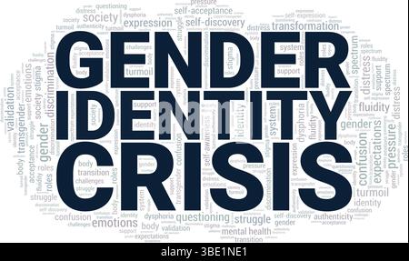 Gender Identity Crisis word cloud conceptual design isolated on white ...