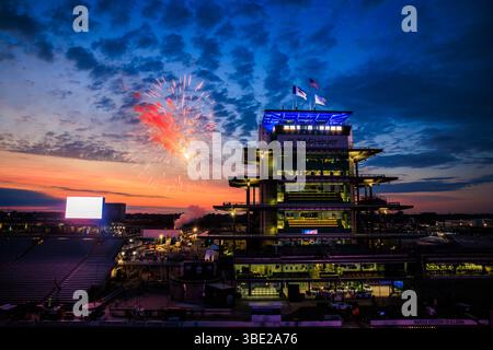 Fireworks at the beginning of the NTT IndyCar Series 109th Running of ...