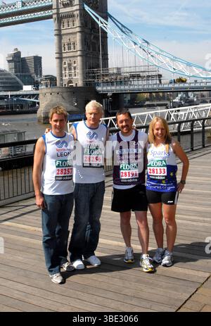Leon Taylor, Iwan Thomas, Chris Boardman and Gail Emms pose during a ...