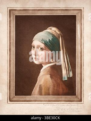 Color mezzotint by Samuel Arlent-Edwards based on the painting of Mona ...