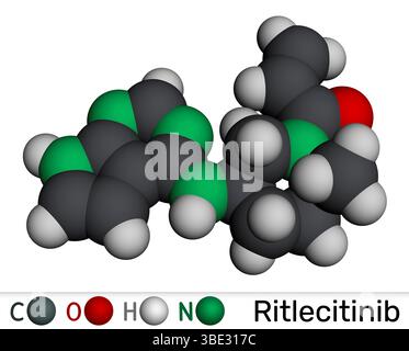 Ritlecitinib molecule. JAK3/TEC inhibitor used in treatment of alopecia ...