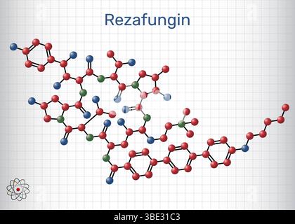 Rezafungin molecule. Antifungal cyclic lipopeptide from echinocandin ...