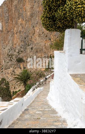 The Monastery of Hozoviotissa built into the face of a cliff. Amorgos ...