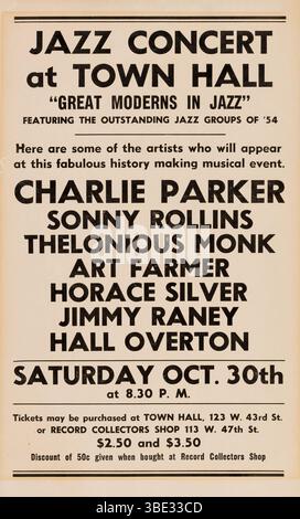 Vintage Jazz poster - Charlie "Bird" Parker 1950 Pittsburgh, Syria ...