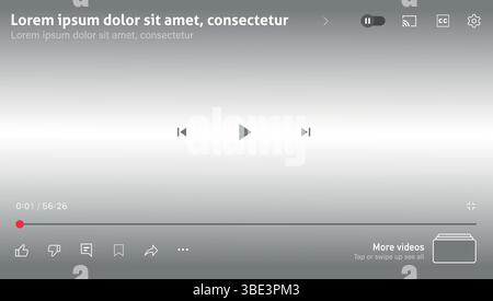 Youtube video template mockup 2025. Youtube app interface blank video ...