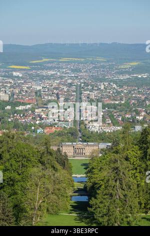 Stadtpanorama, gesehen vom Bergpark Wilhelmshöhe, Kassel, Hessen ...