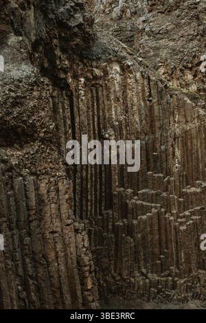 Litlanesfoss waterfall, hexagonal basalt columns, Iceland Stock Photo ...