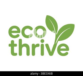 Ecothrive Logo - Sustainable Leaf Design Stock Vector Image & Art - Alamy