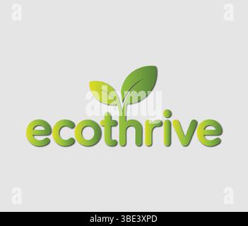 Ecothrive Logo - Sustainable Leaf Design Stock Vector Image & Art - Alamy