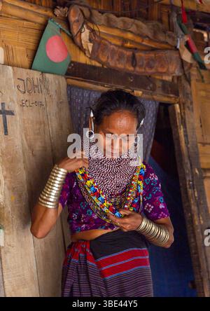 Tripura tribe woman with traditional necklaces and earrings, Chittagong ...