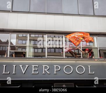 Liverpool FC parade the 2025 Premier League Trophy through the Albert ...