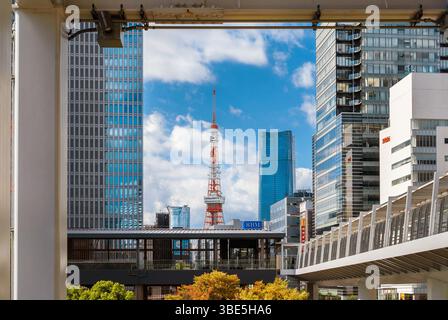 Tokyo modern landmarks. Roppongi Hills, Azabudai Hills skyscrapers and ...
