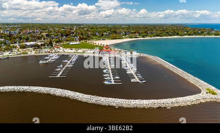 Aerial photograph of heboygan Harbor; Sheboygan, Wisconsin, USA Stock ...