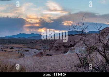 Echo wash drains into the Overton Arm of Lake Mead at Echo Bay, Nevada ...