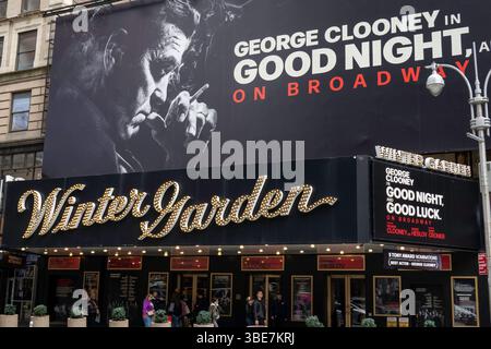"Good Night, and Good Luck" Marquee at the Winter Garden Theatre on ...