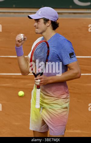 Joao Fonseca, of Brazil, during the first round of the U.S. Open tennis ...