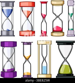 fun sand timer kids cartoon vector illustration Stock Vector Image ...