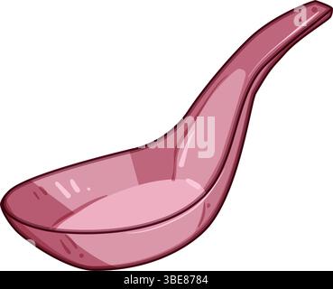 dining ceramic soup spoon cartoon vector illustration Stock Vector ...