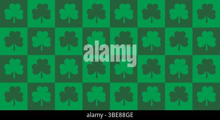 Four-leaf clover square frame isolated on a green background. Vector ...