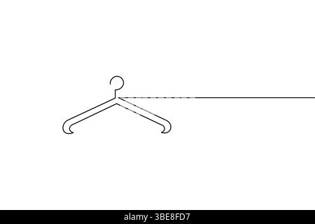 Clothes hangers continuous line drawing isolated on white background ...