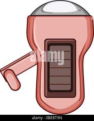 flute hand crank flashlight cartoon vector illustration Stock Vector ...