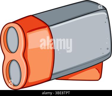 tumbler hand crank flashlight cartoon vector illustration Stock Vector ...