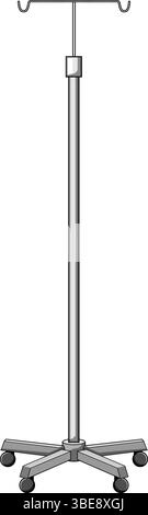 healthcare hydration iv drip stand cartoon vector illustration Stock ...