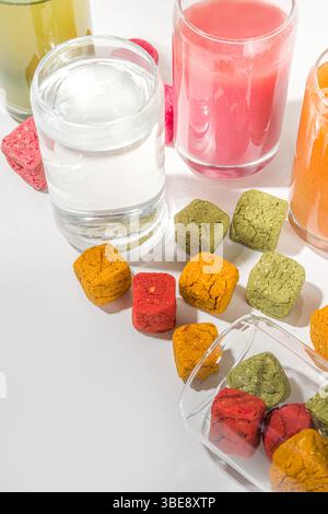 Modern Dissolvable Drinks concept, healthy homemade Dissolvable frozen ...