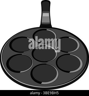 skillet mini pancake pan cartoon vector illustration Stock Vector Image ...