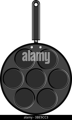 skillet mini pancake pan cartoon vector illustration Stock Vector Image ...