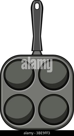 skillet mini pancake pan cartoon vector illustration Stock Vector Image ...