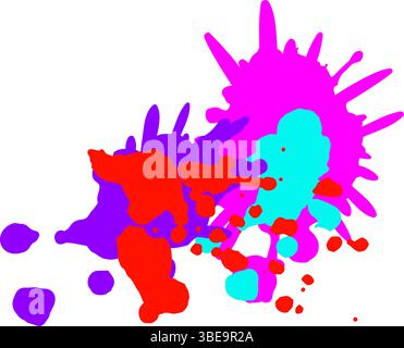 random paint splatters cartoon vector illustration Stock Vector Image ...